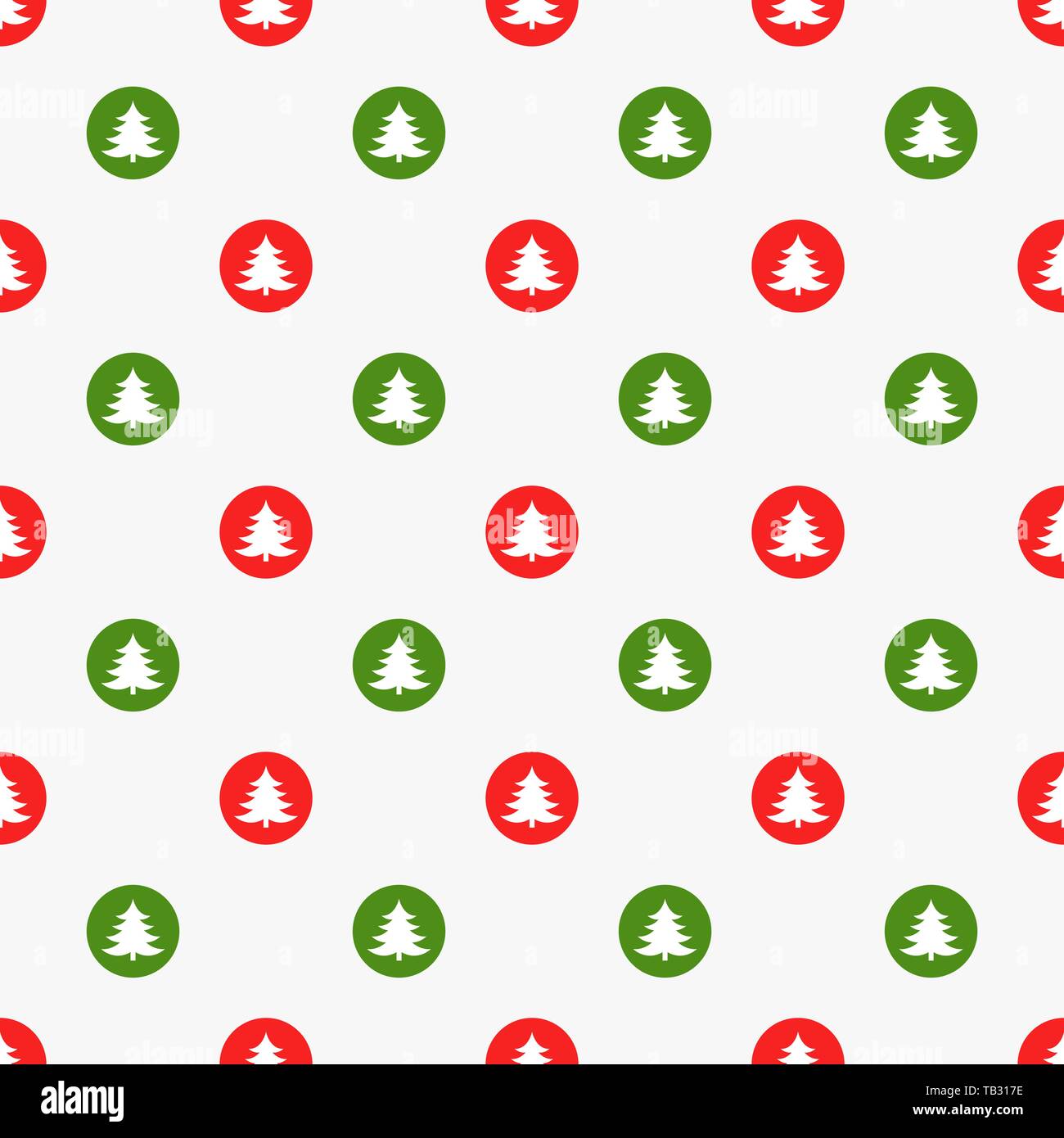 Green and red dots with Christmas trees pattern illustration Stock ...