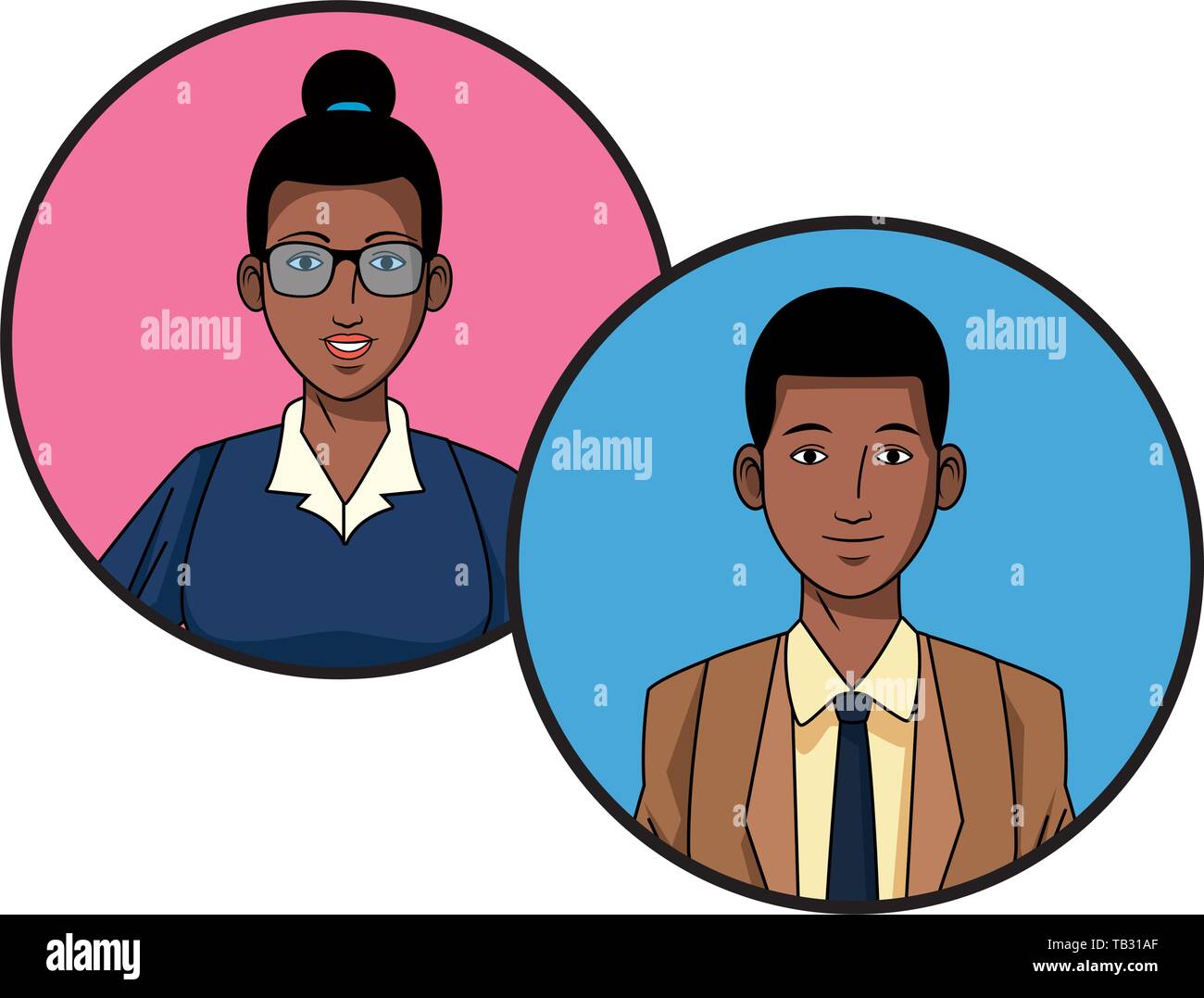 business couple avatar profile picture in round icons Stock Vector ...
