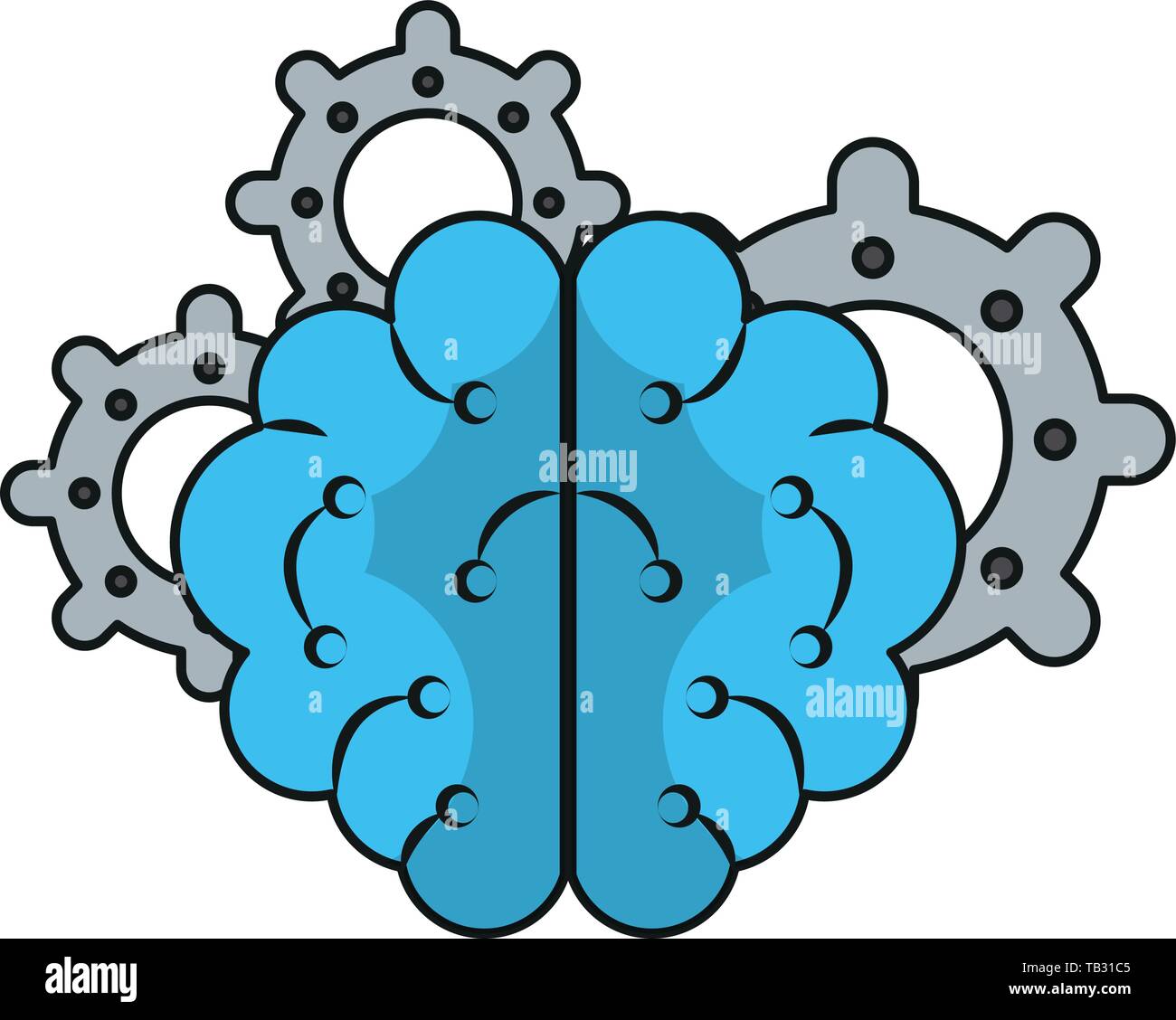 Gears silhouette creativity genius Stock Vector Images - Alamy