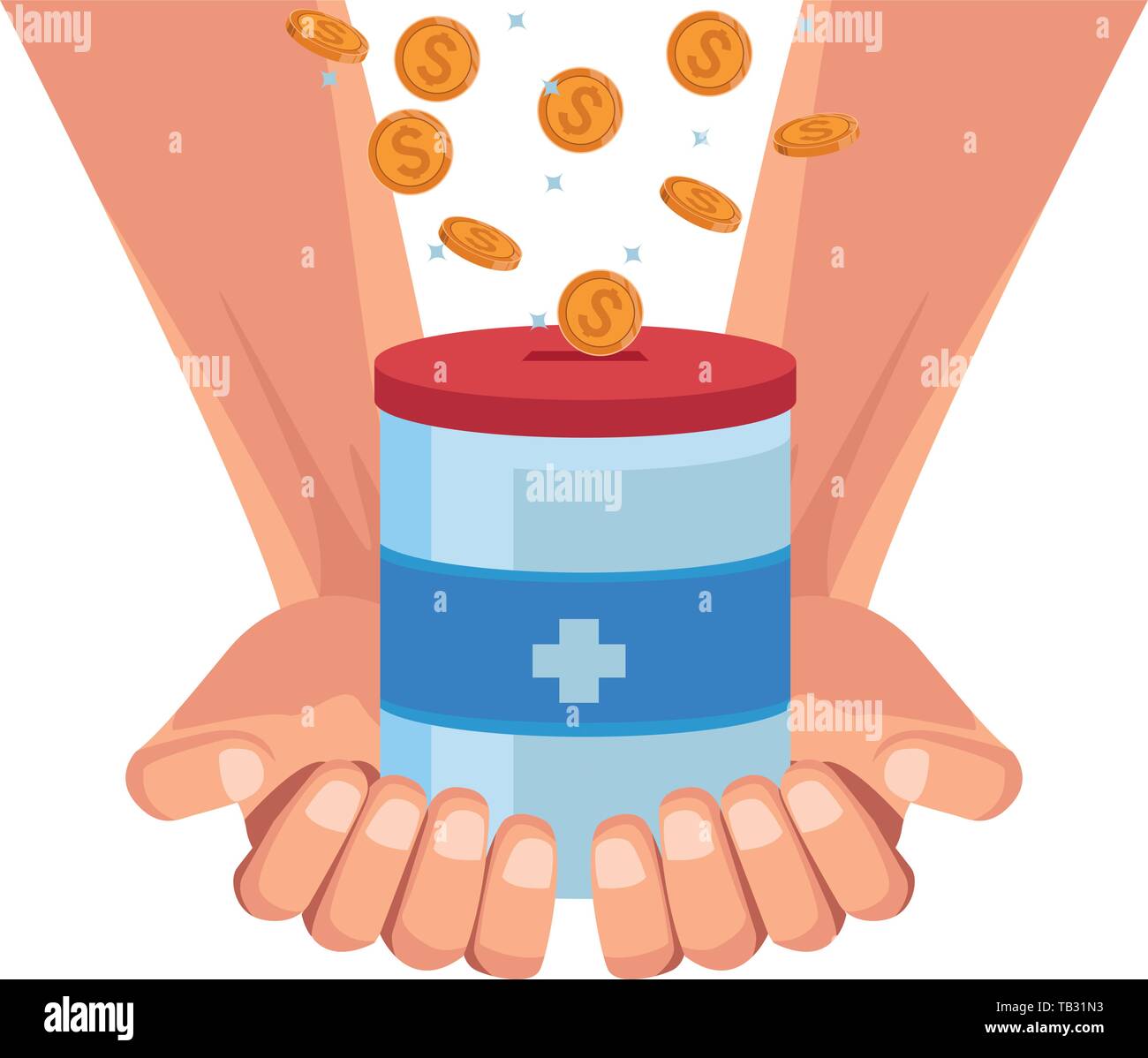 Hand holding heart coins hi-res stock photography and images - Alamy