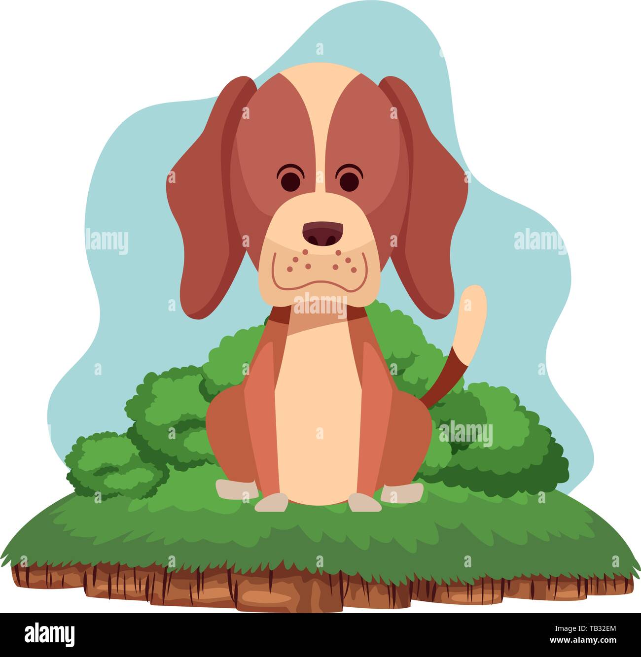 cute dog sitting icon cartoon Stock Vector Image & Art - Alamy