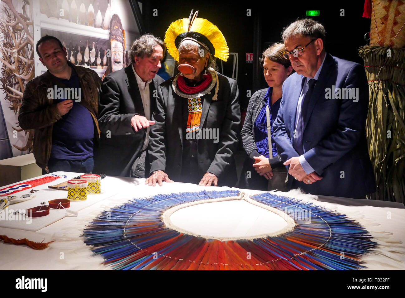 Chief Raoni appears in Lyon, France Stock Photo - Alamy