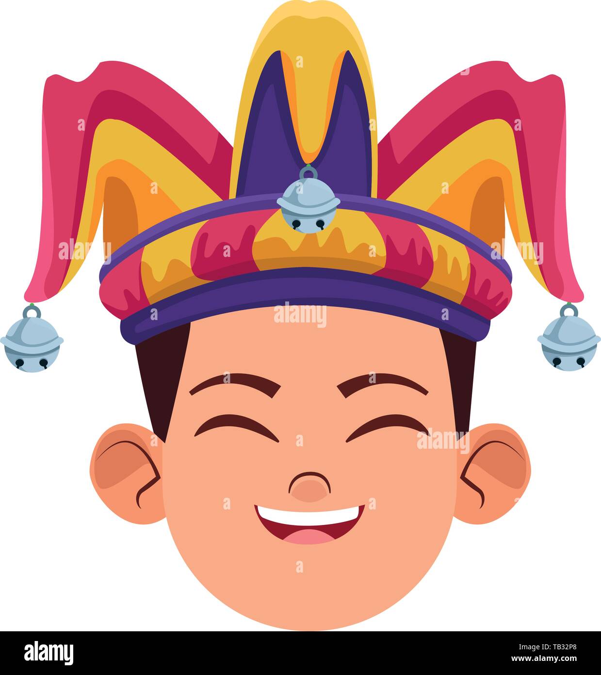 Clown wearing joker hat Stock Vector Images - Alamy