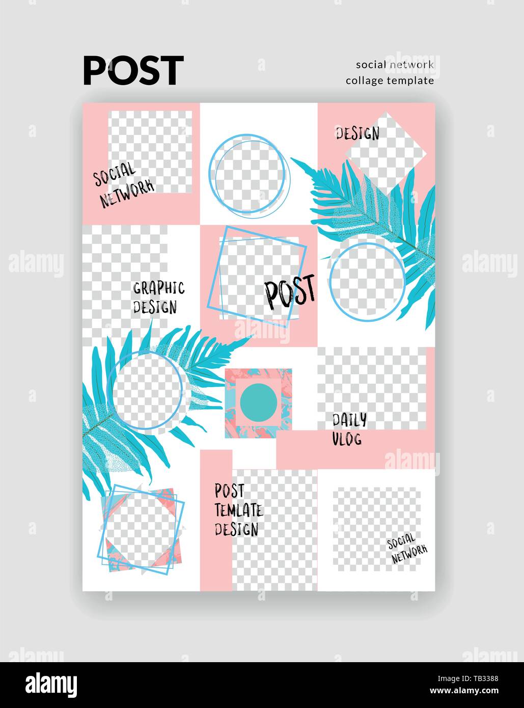 Bckgrounds for social network post. Set of editable square post frame ...