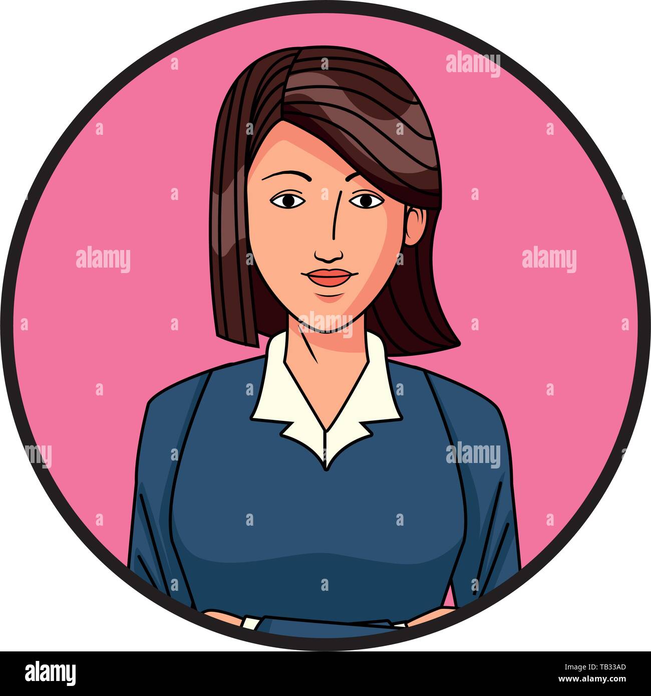 businesswoman avatar cartoon character profile picture Stock Vector ...