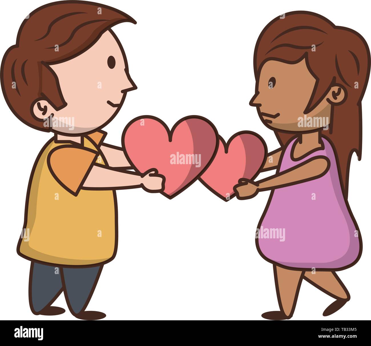 Kids in love cartoon Stock Vector Image & Art - Alamy