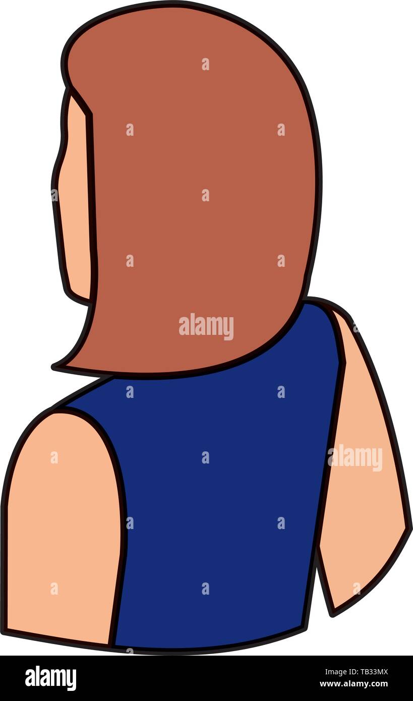 cute young woman back character Stock Vector Image & Art - Alamy