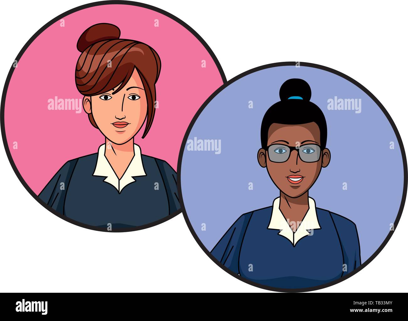businesswomen avatar profile picture in round icons Stock Vector Image ...