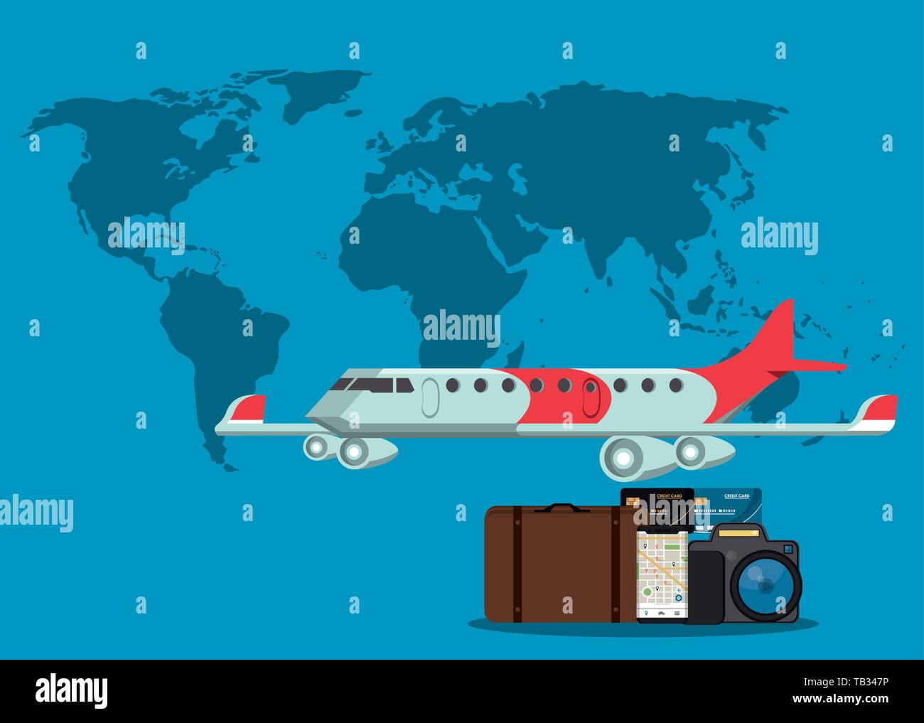 Travel and vacations cartoon scenery Stock Vector Image & Art - Alamy