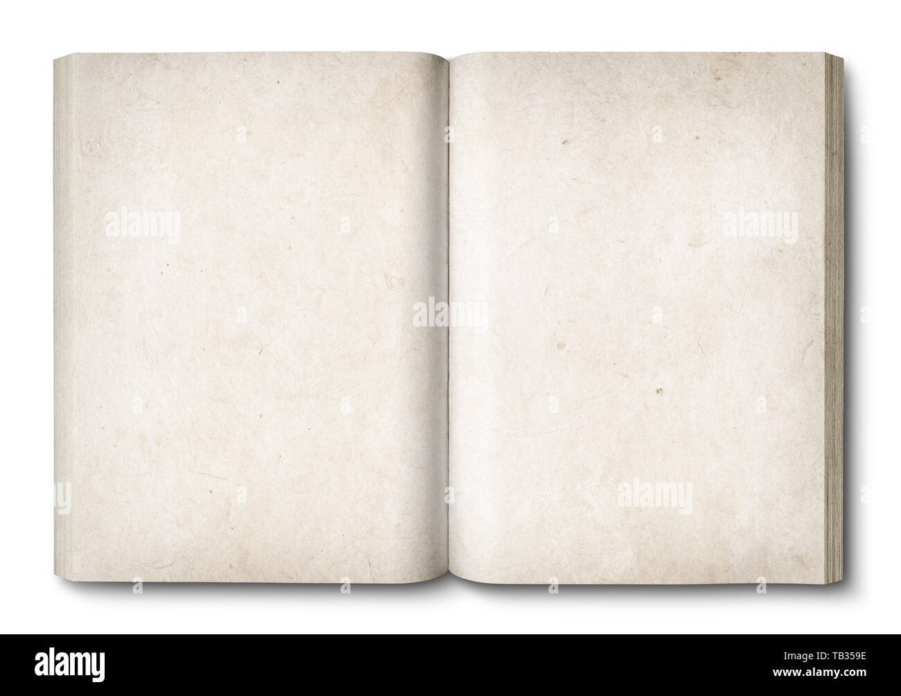Old vintage open book isolated on white background Stock Photo - Alamy