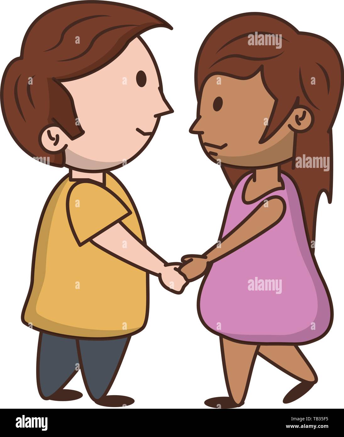 Kids in love cartoon Stock Vector Image & Art - Alamy