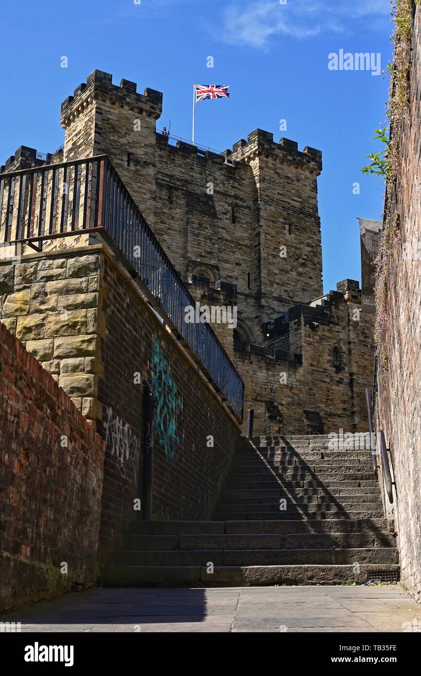 Newcastle castle seen from Castle Garth Stock Photo - Alamy