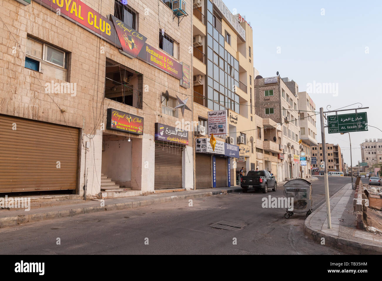 Aqaba, Jordan - May 18, 2018: Street view of Aqaba at day, stone living ...