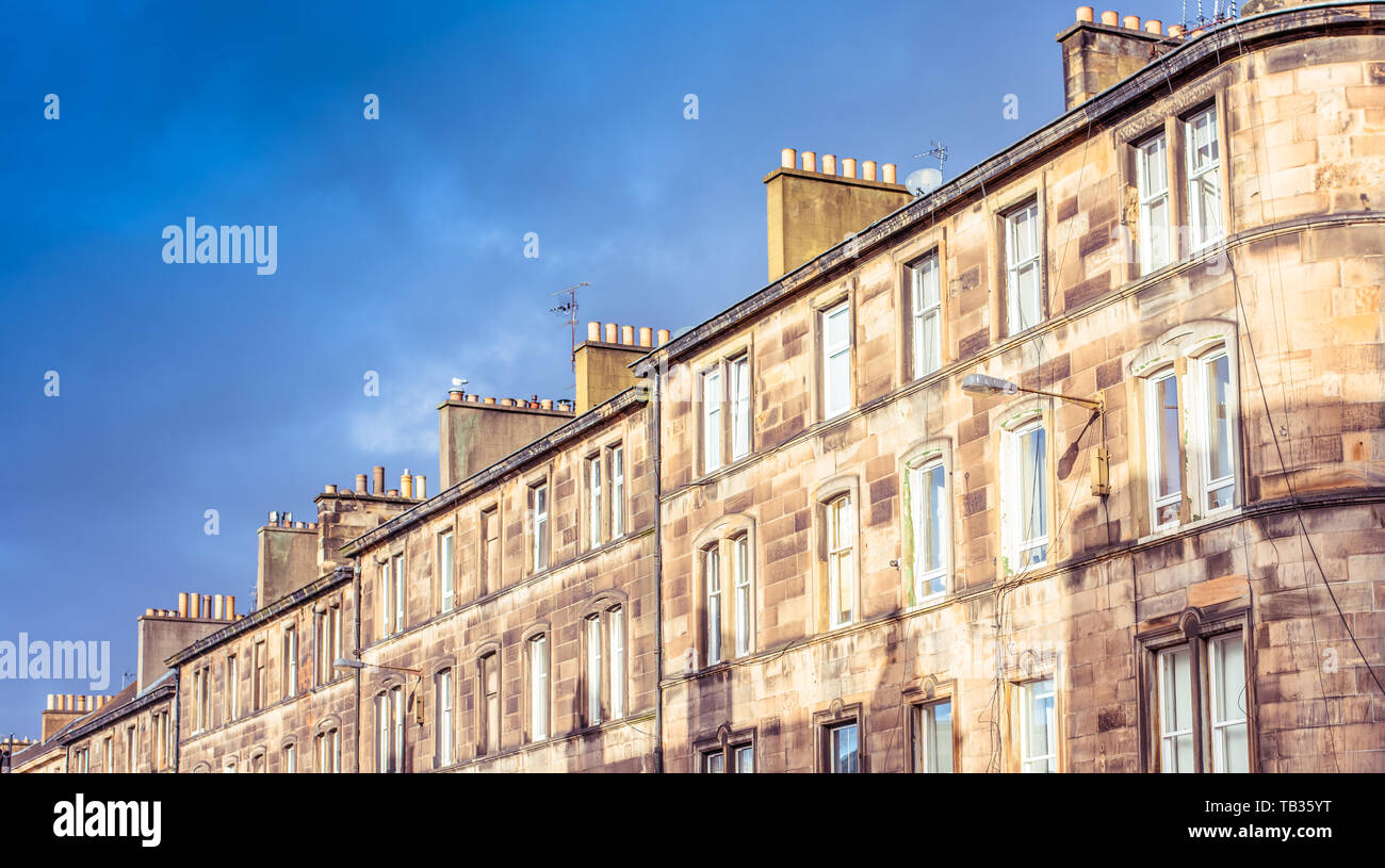 Typical buildings of Edinburgh made of stone Stock Photo - Alamy