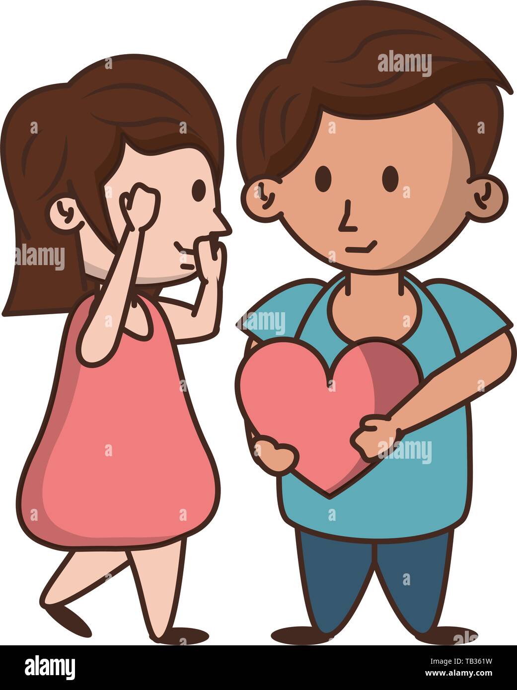 Kids in love cartoon Stock Vector Image & Art - Alamy