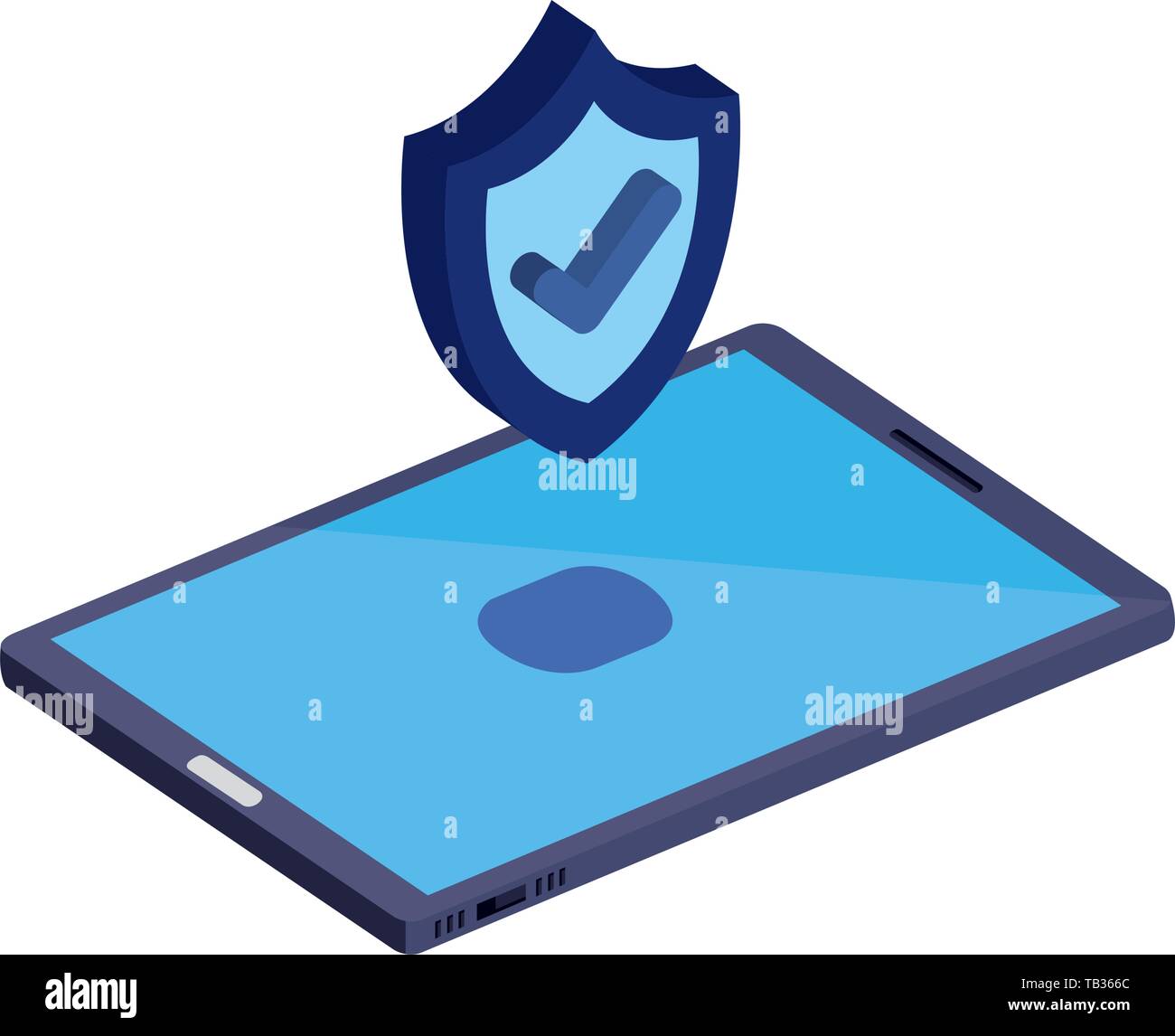 smartphone device with shield and check symbol Stock Vector Image & Art ...