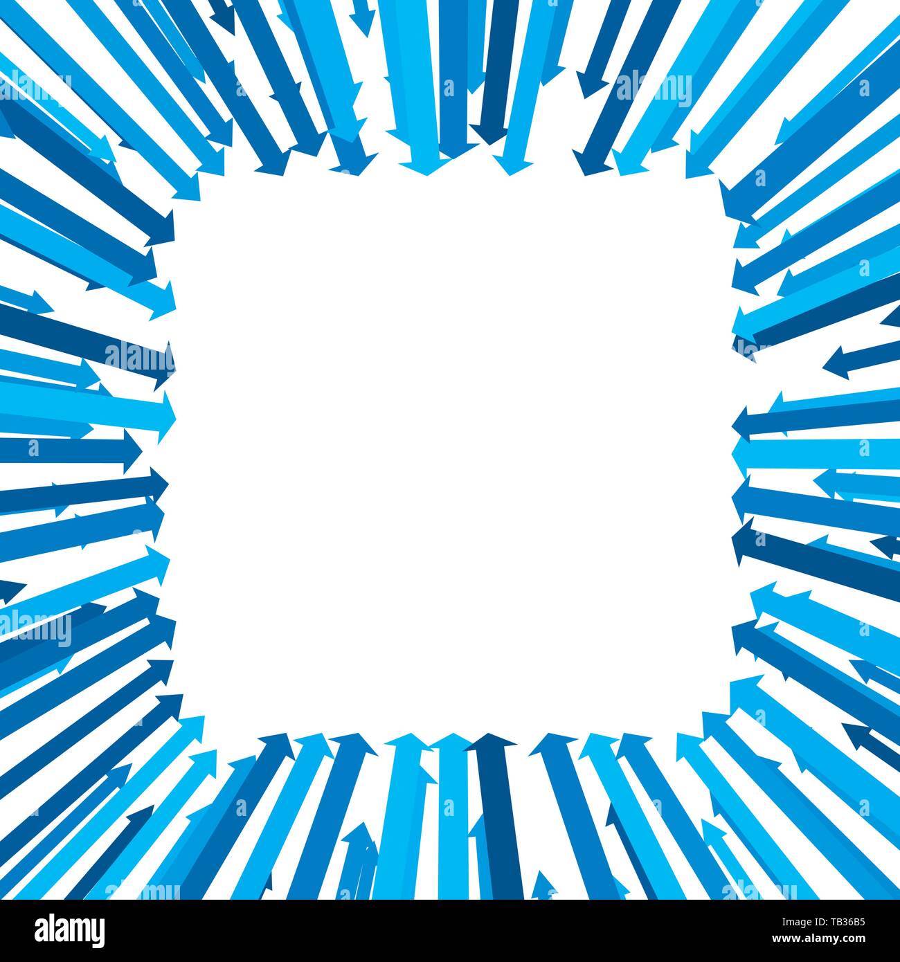 Vector illustration. Background with blue arrows in square shape Stock ...
