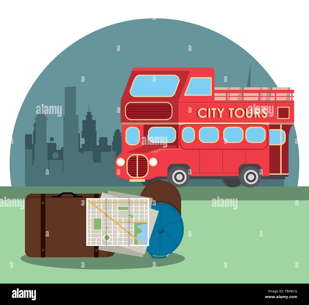 Travel and vacations cartoon scenery Stock Vector Image & Art - Alamy