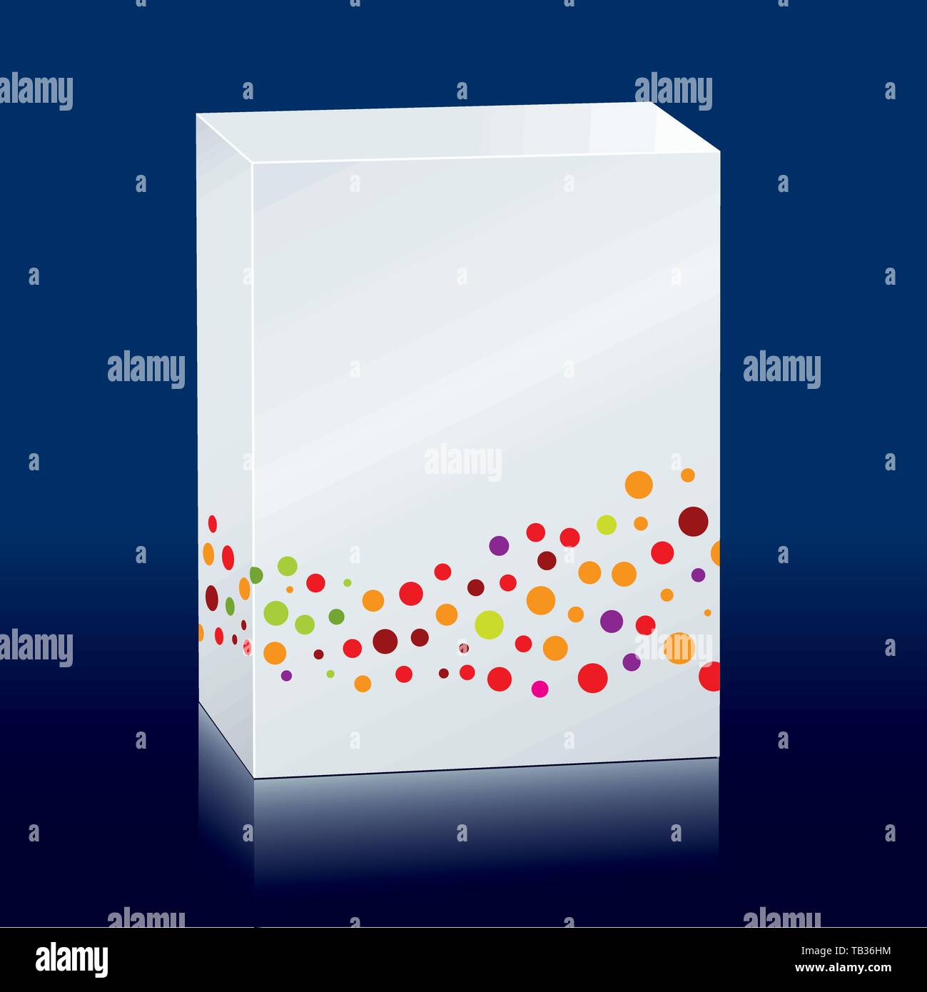 Vector illustration. Dotted box isolated on blue. Copy space 3D Stock ...