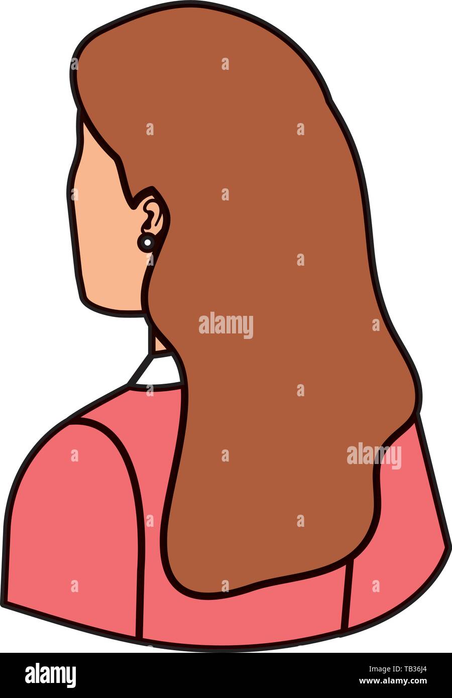 cute young woman back character Stock Vector Image & Art - Alamy