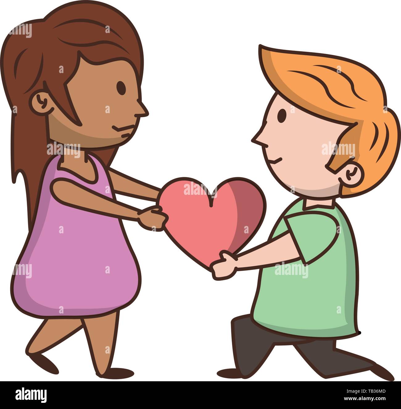 Kids in love cartoon Stock Vector Image & Art - Alamy