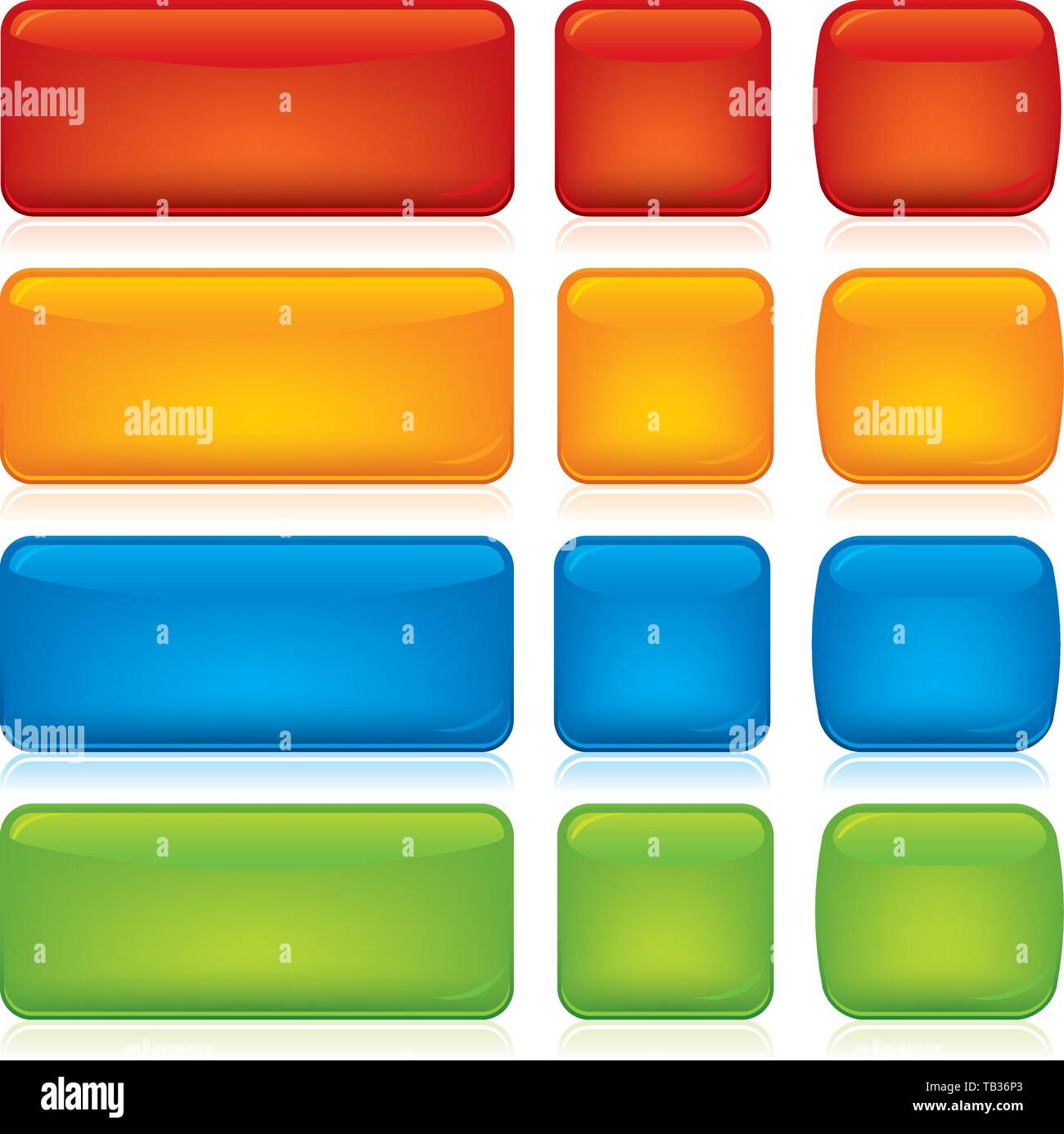 Vector illustration. Set of blank candy buttons in assorted colors ...
