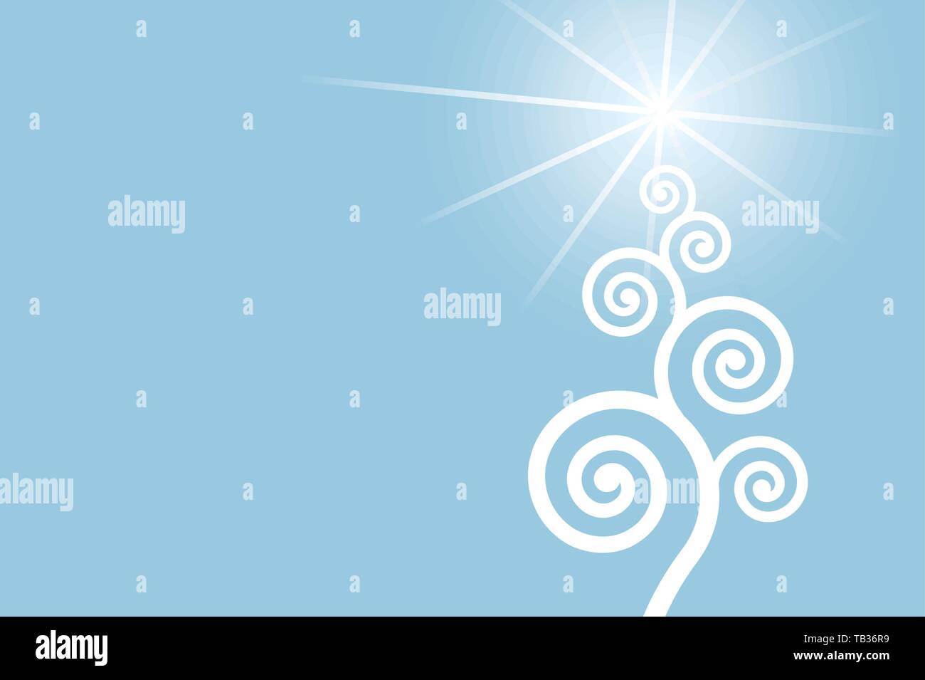 Vector illustration. Christmas background with swirl tree in soft ...