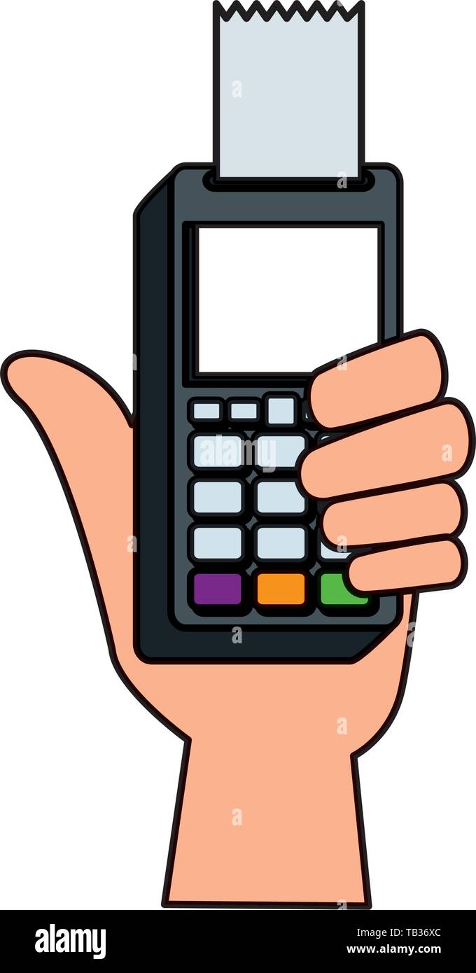 hand with voucher machine electronic commerce Stock Vector Image & Art ...