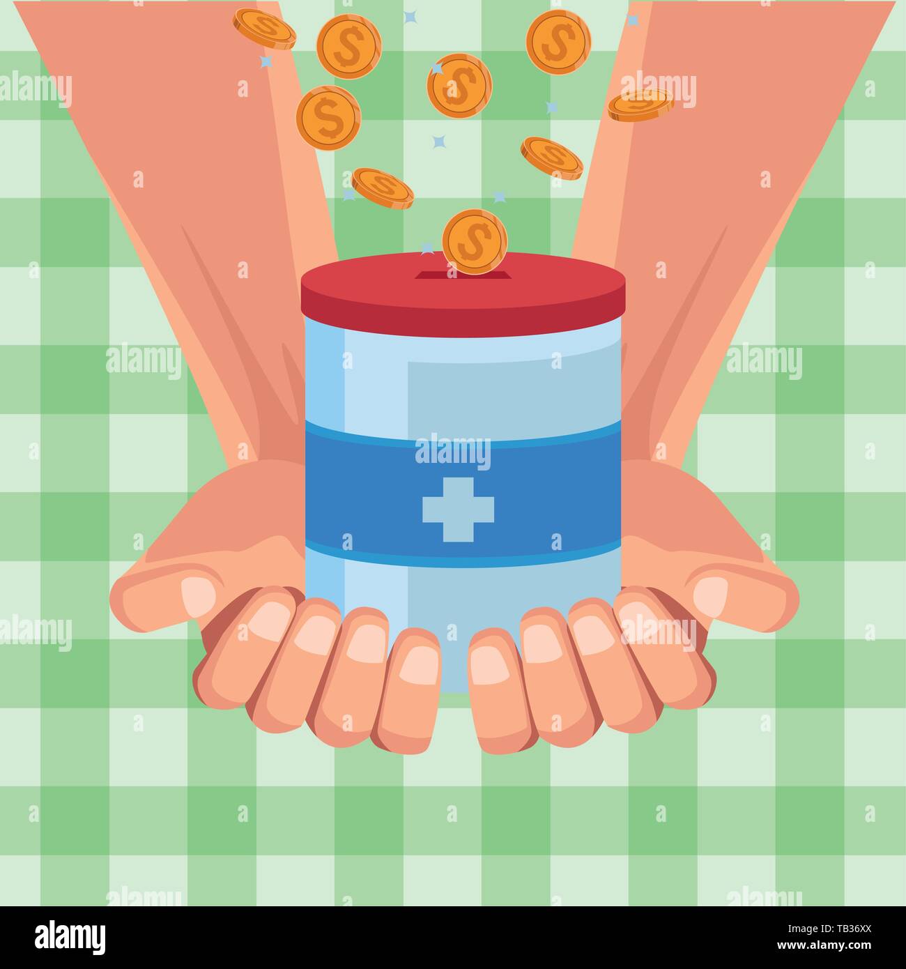 Hand holding heart coins hi-res stock photography and images - Alamy