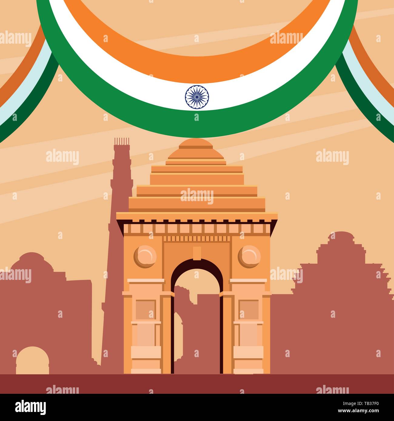 India national monument building architecture Stock Vector Image & Art ...
