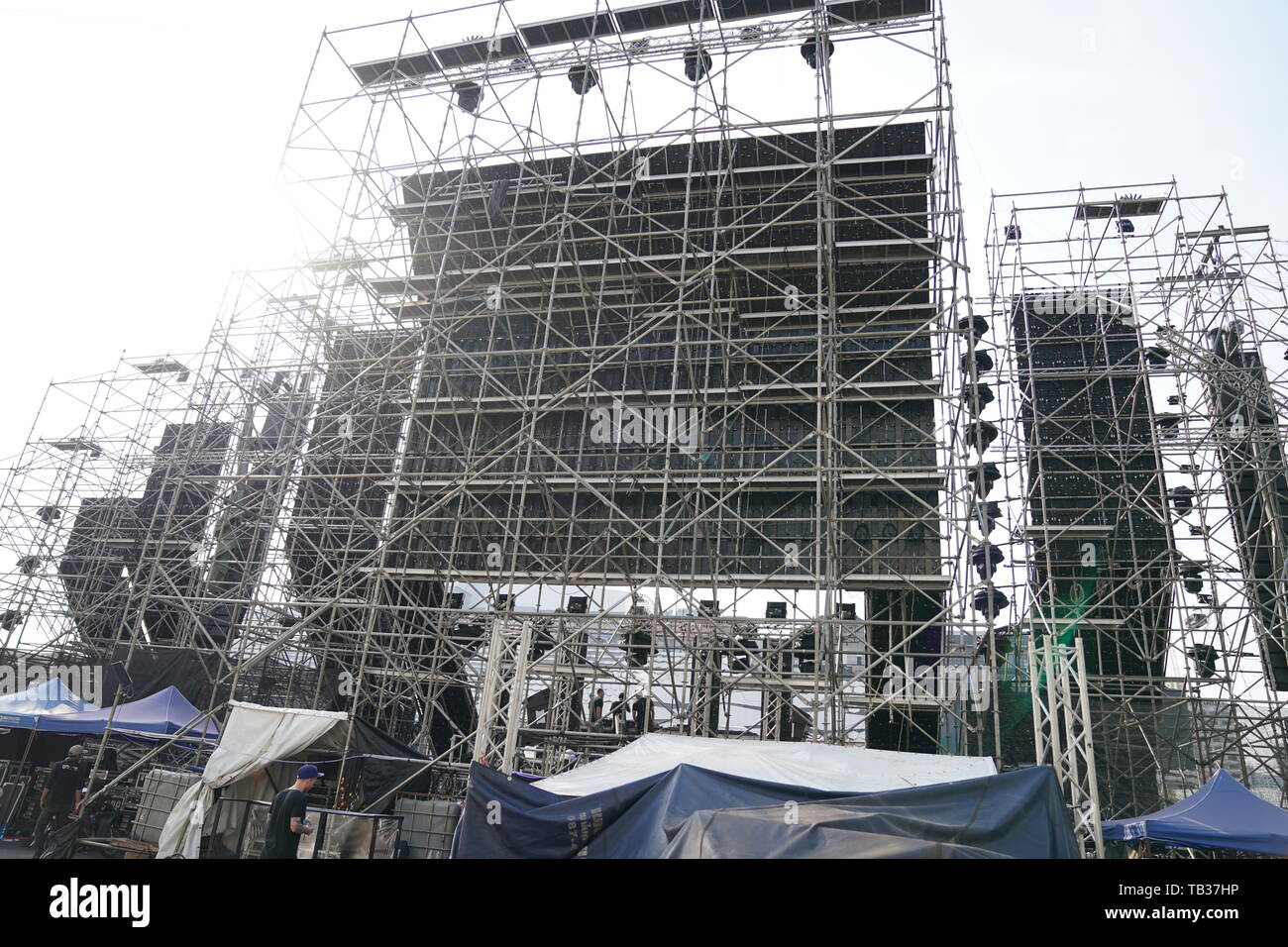 outdoor backstage concert, Bangkok, Thailand Stock Photo - Alamy