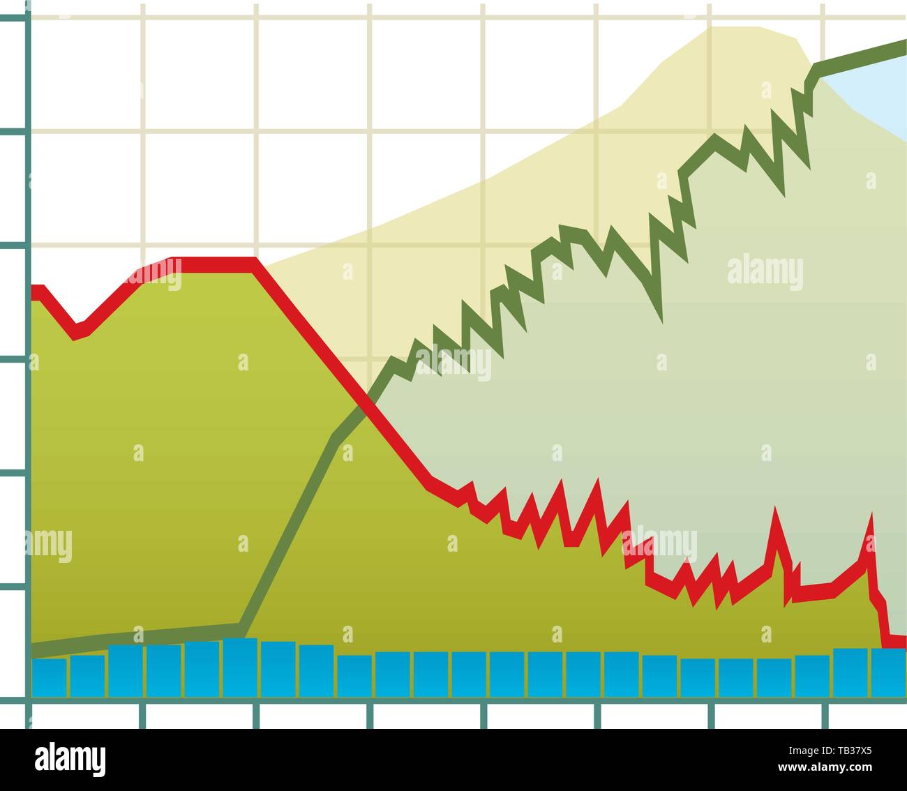 Vector illustration. Financial chart. Metaphor of crisis by the ...