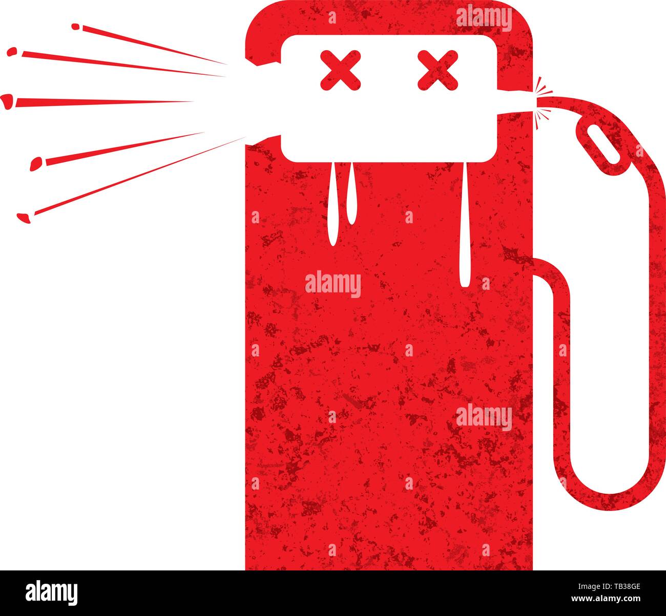 Vector illustration. Concept of gas crisis. Gas pump in breakdown Stock ...