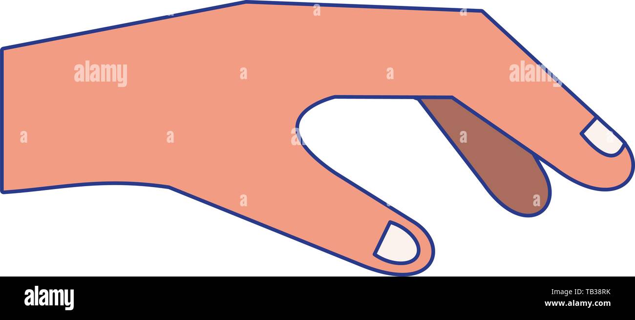 Hand grabbing something cartoon isolated blue lines Stock Vector Image ...