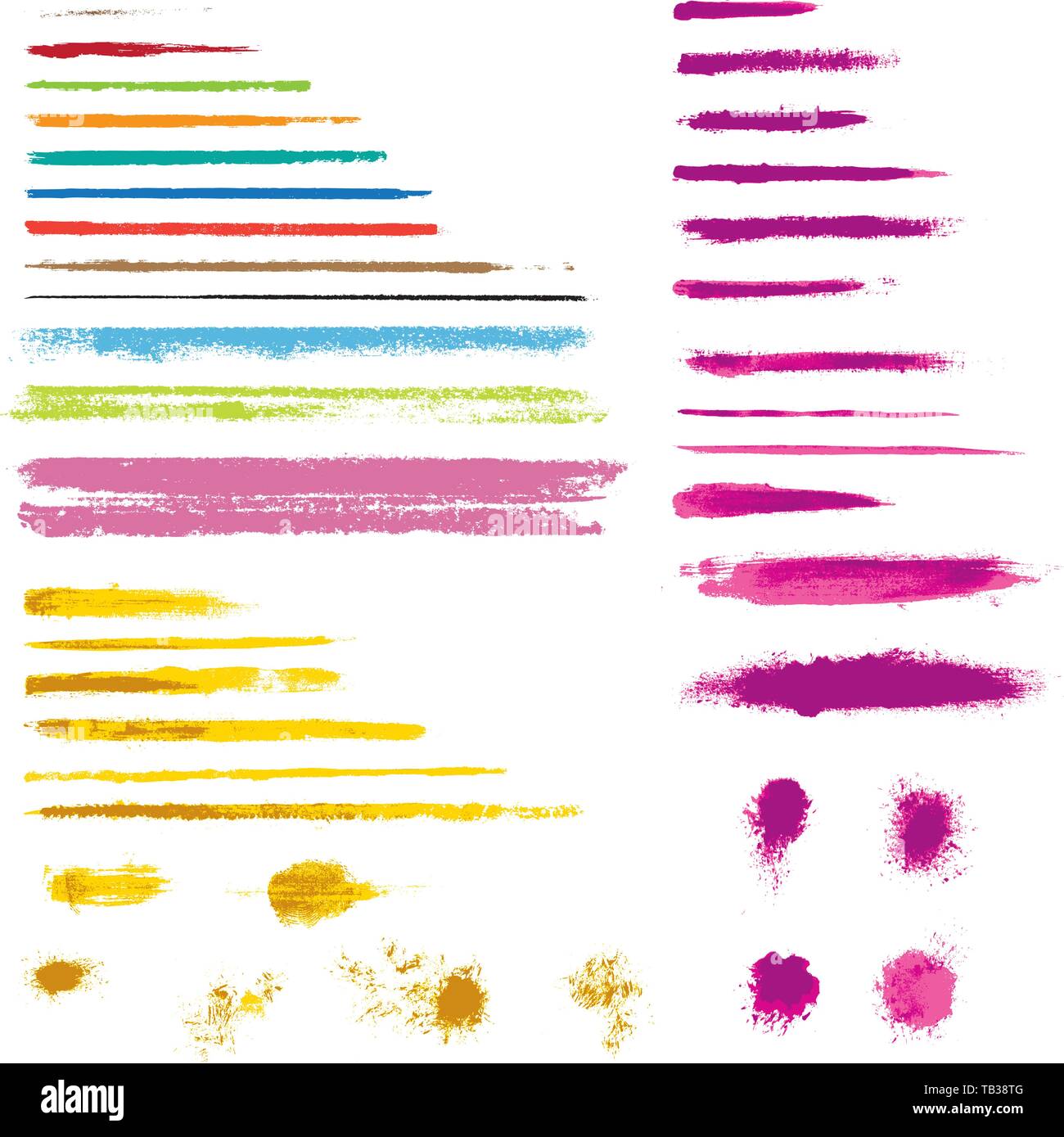 Vector illustration. Different grunge brushes or pencils. Lines and ...