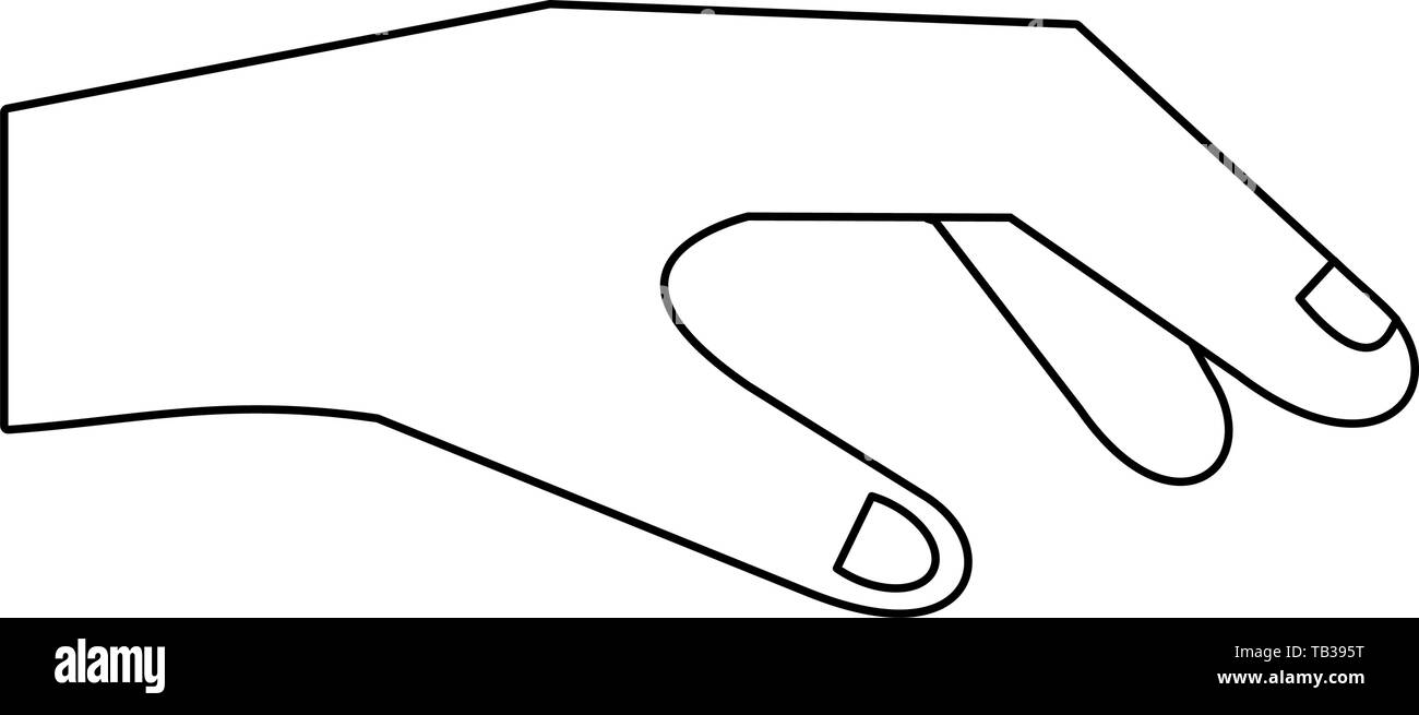 Hand grabbing something cartoon isolated in black and white Stock ...