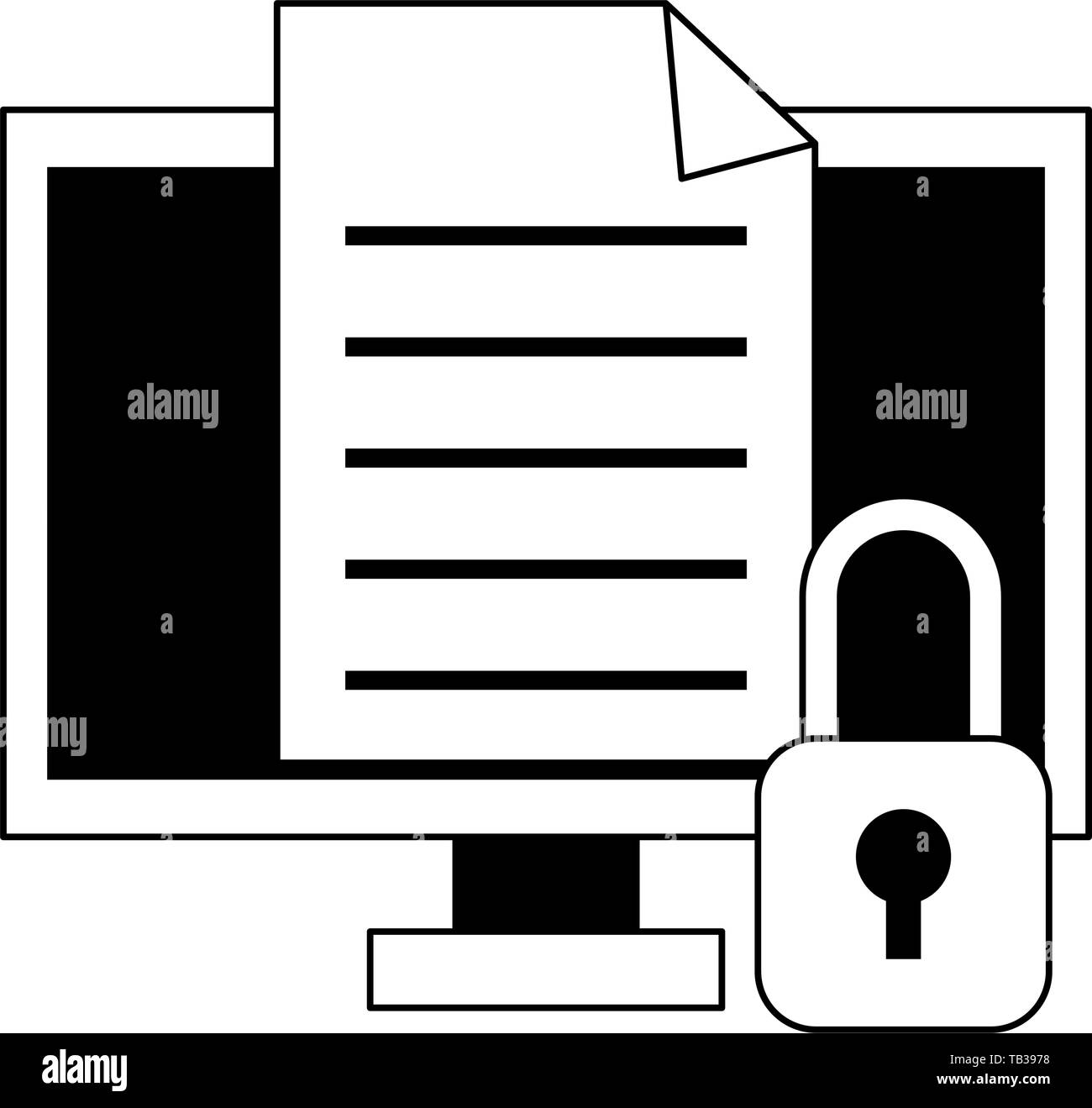 Business and office technology symbols in black and white Stock Vector ...