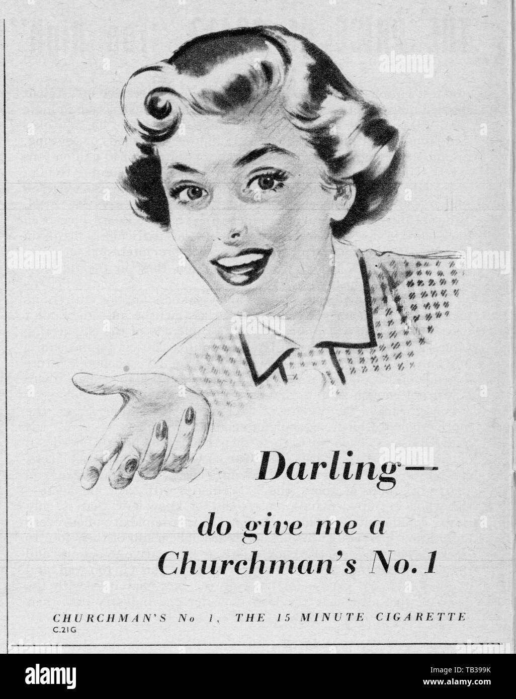 Churchman's No 1 Cigarettes Advert 4 April 1953 Photo by Tony Henshaw ...