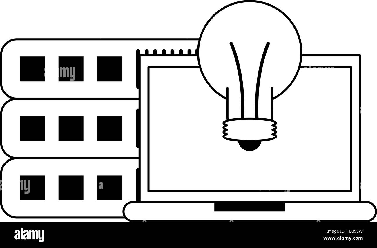 Business and office technology symbols in black and white Stock Vector ...