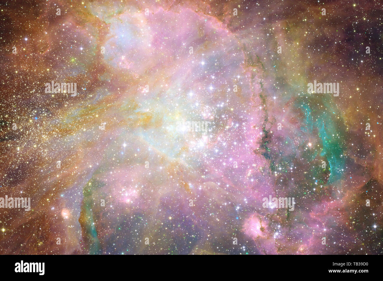 Nebulas, galaxies and stars in beautiful composition. Deep space art ...