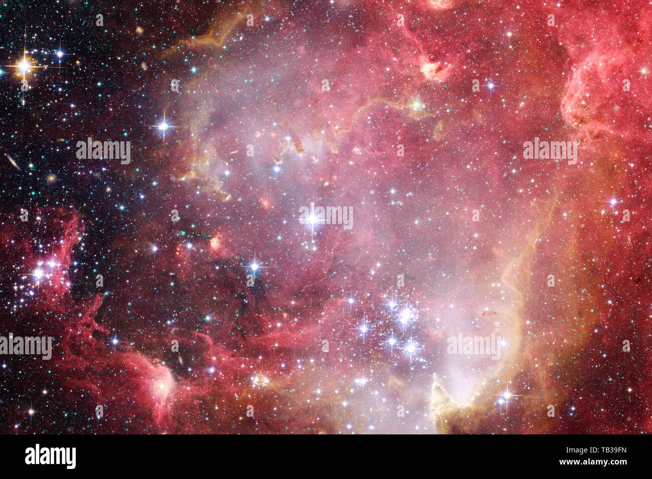 Universe scene with stars and galaxies in deep space showing the beauty ...
