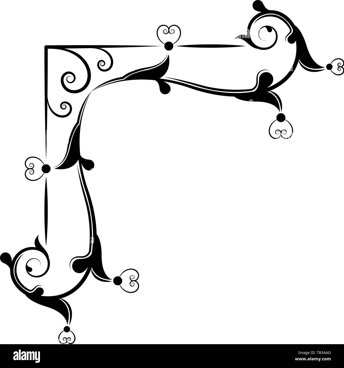 Decorative swirl border ornament, Victorian wedding design frame ...