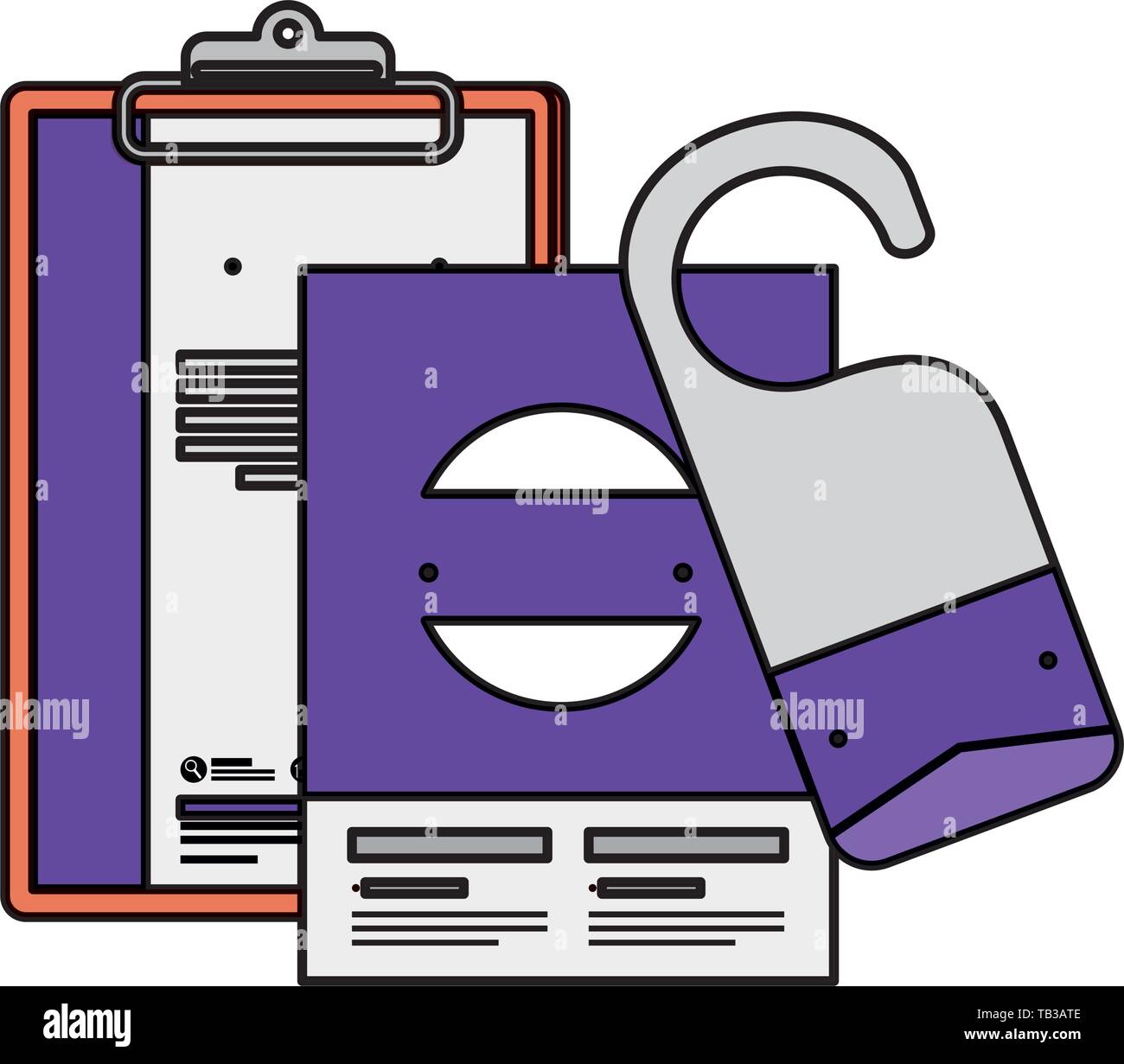 checklist and door label with commercial emblem print Stock Vector ...