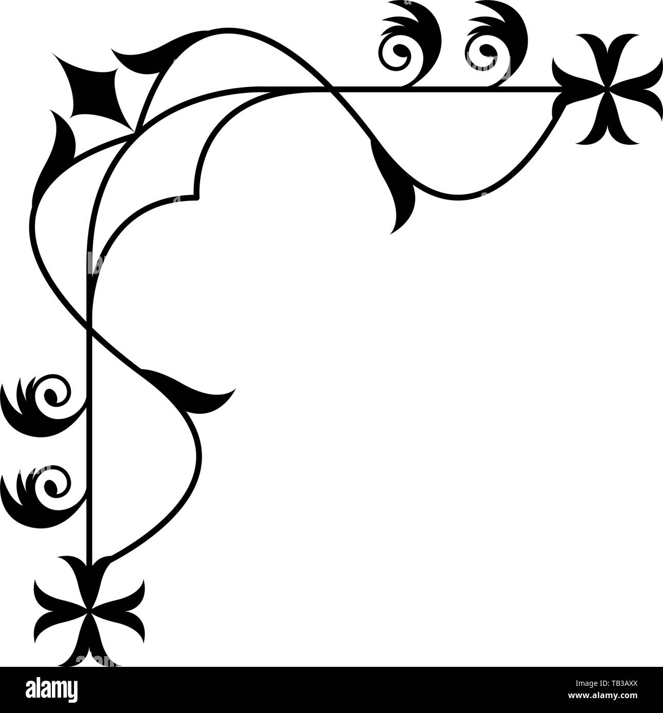 Decorative swirl border ornament, Victorian wedding design frame ...