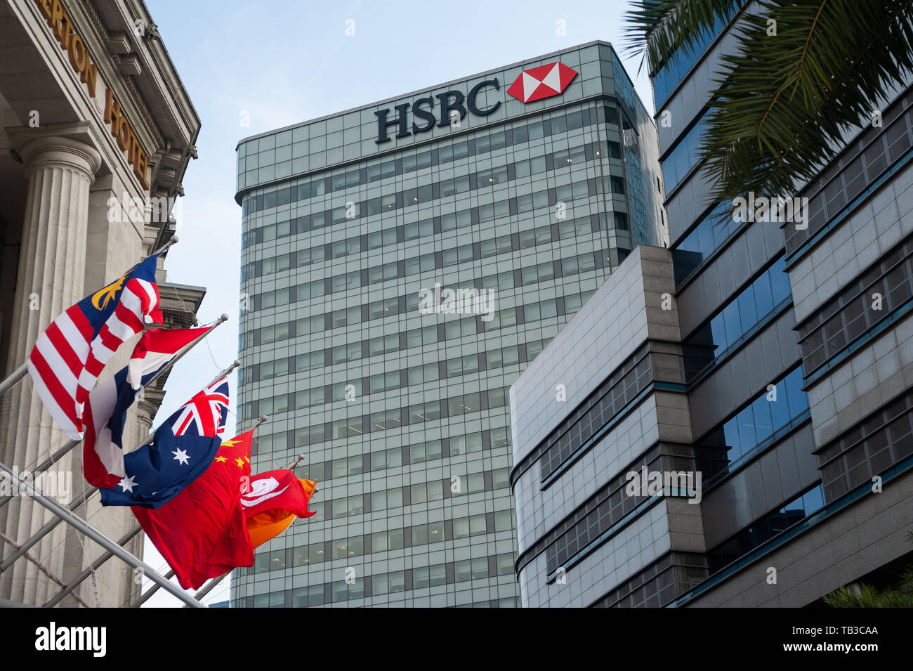 06.02.2019, Singapore, Singapore, Singapore - A view of the HSBC bank ...