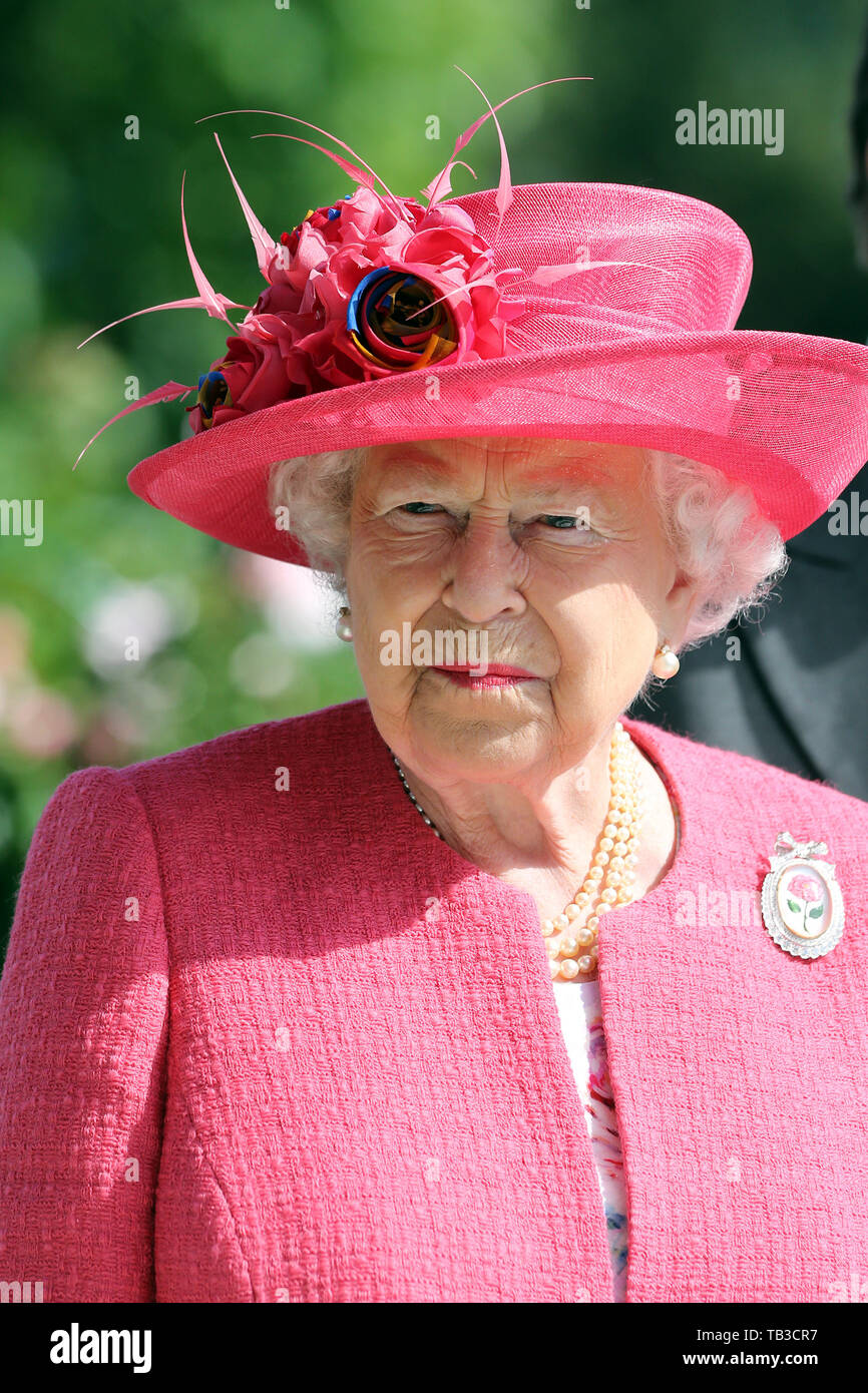 21.06.2018, Ascot, Windsor, UK - Portrait of HRH Queen Elizabeth the ...