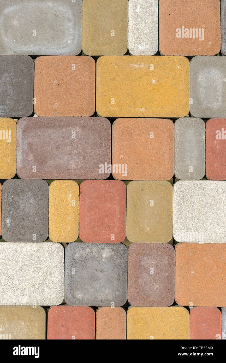 Background. Multi-colored paving tiles. vertical photo Stock Photo - Alamy