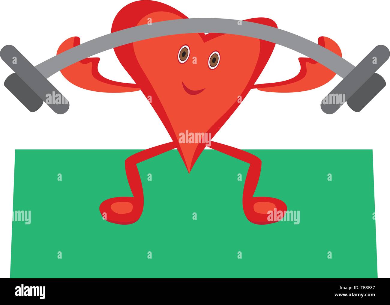 Heart doing Morning cardio exercises lift barbell for a healthy heart ...