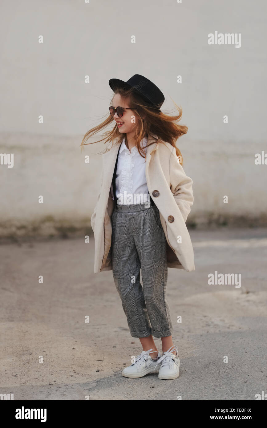 little modern girl portrait on the street Stock Photo - Alamy