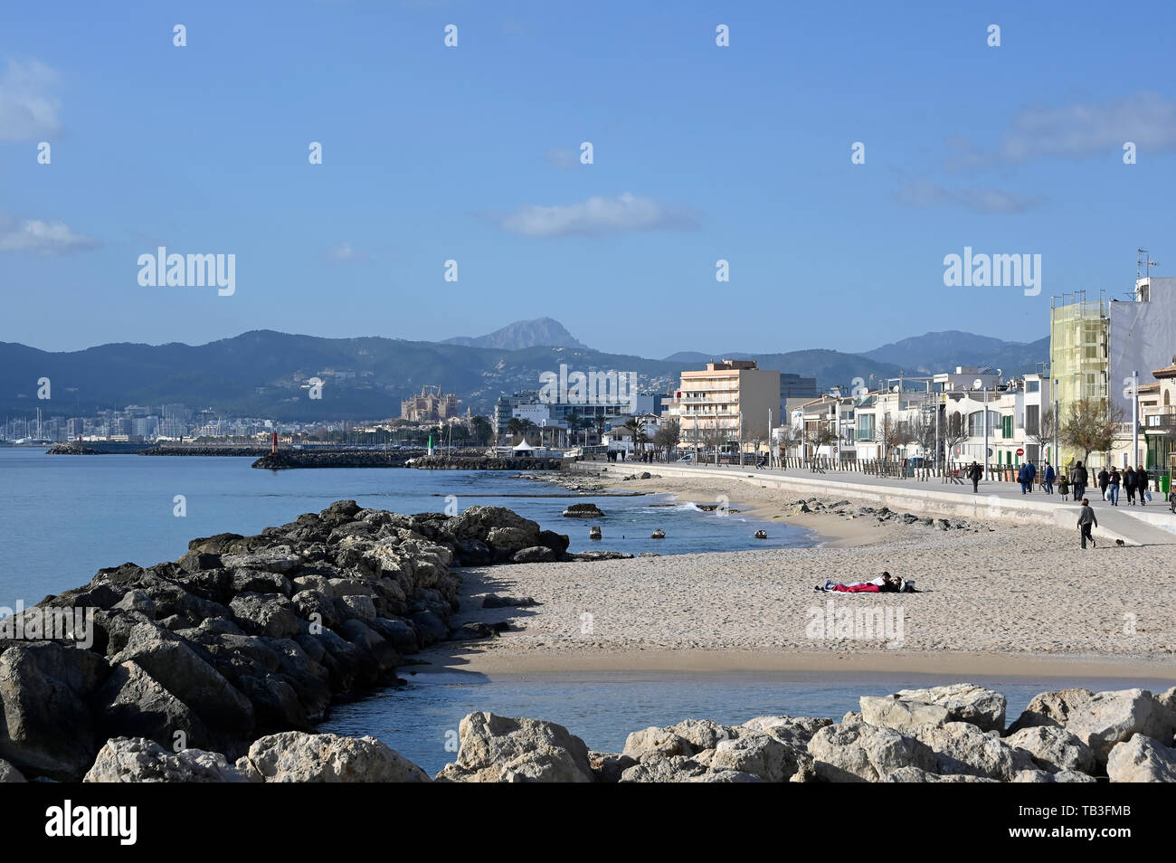 04.01.2019, Palma, Majorca, Spain - View to the promenade of the new ...
